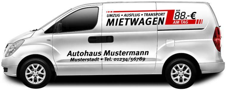 Sign-Line Werbeservice | Mietwagen "Umzug - Ausflug - Transport ...